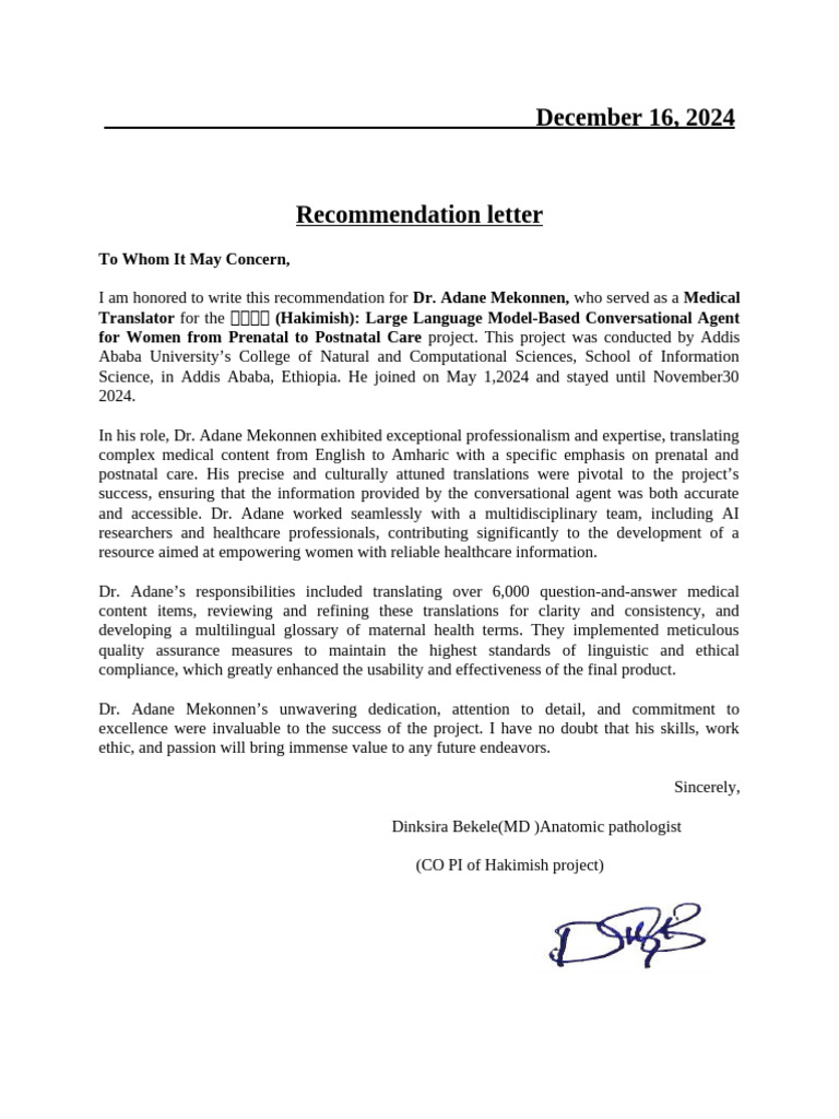 Recommendation Letter Template | PDF