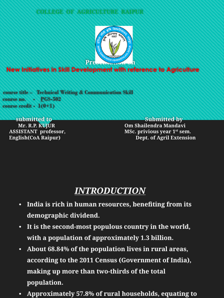 Skill Development Initiatives in Agriculture | PDF | Agriculture | Farmer