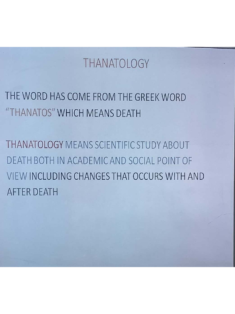 Thanatology (FMT) | PDF