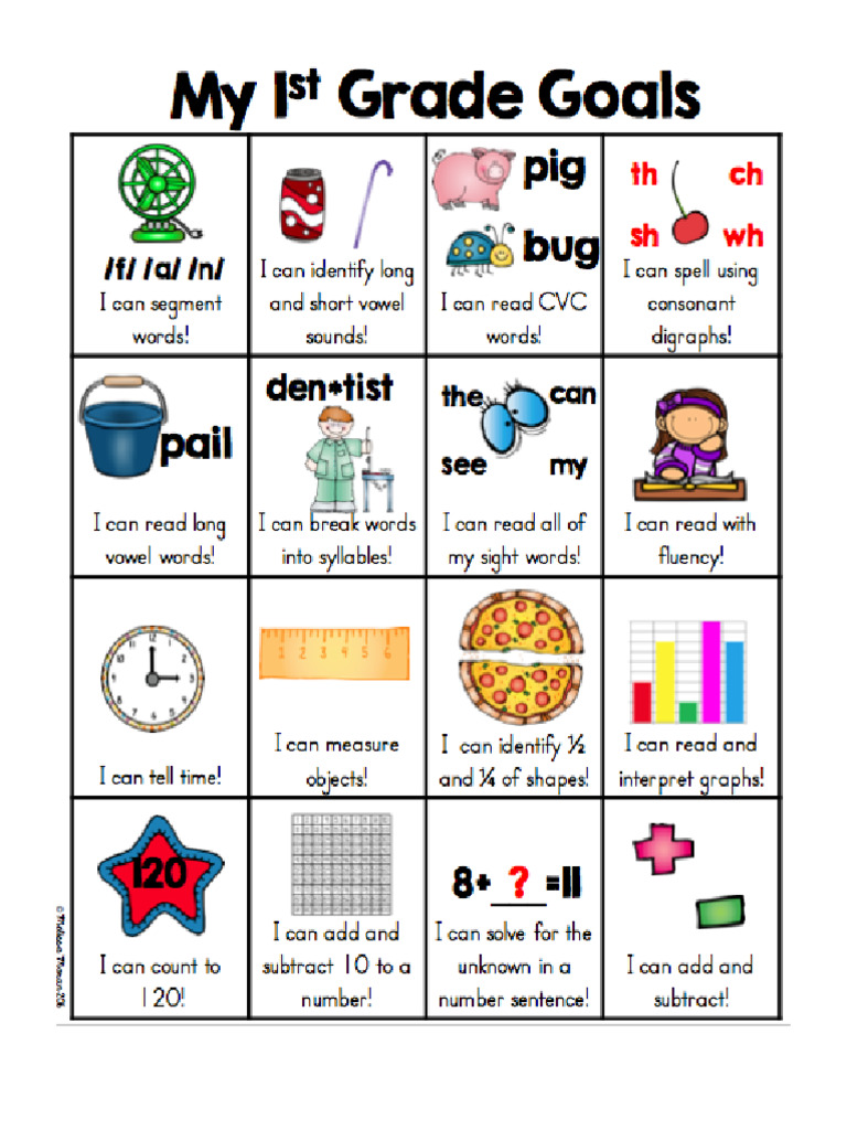 GOALS For First Grade | PDF