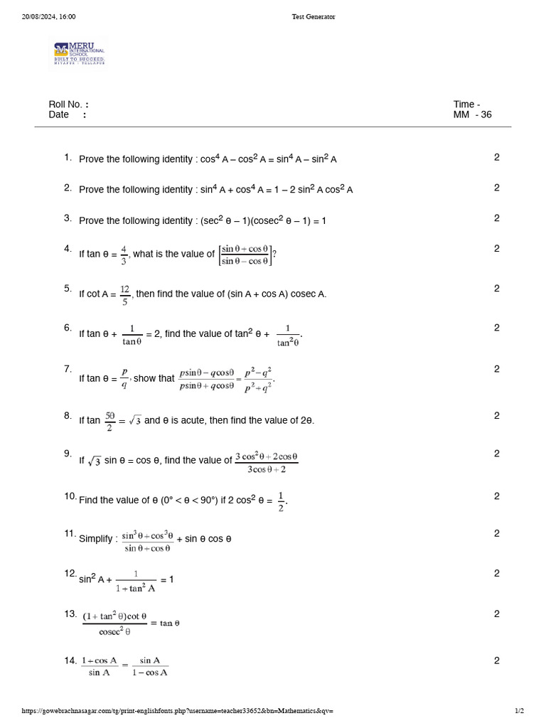Trigonometry | PDF | Combinatorics | Classical Geometry