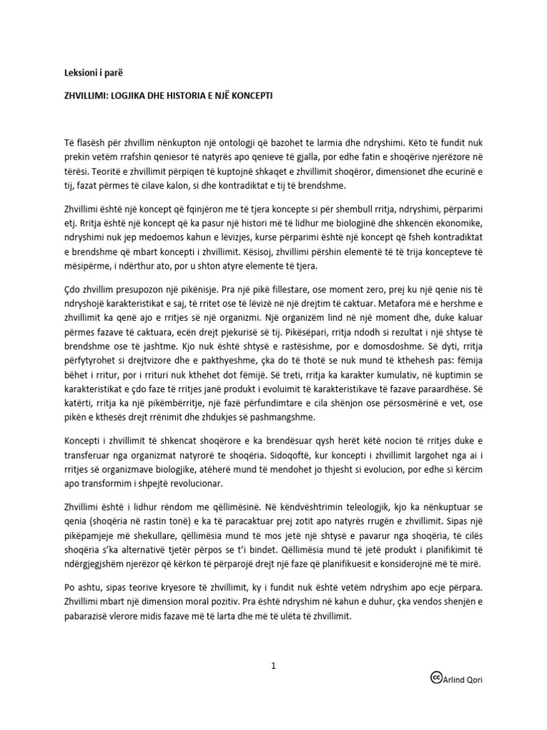 1. Zhvillimi. Logjika Dhe Historia e Nje Koncepti-converted | PDF