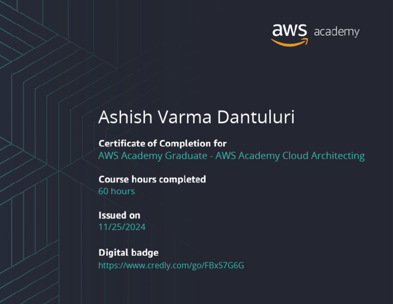 AWS Academy Cloud Architecting Graduate | PDF