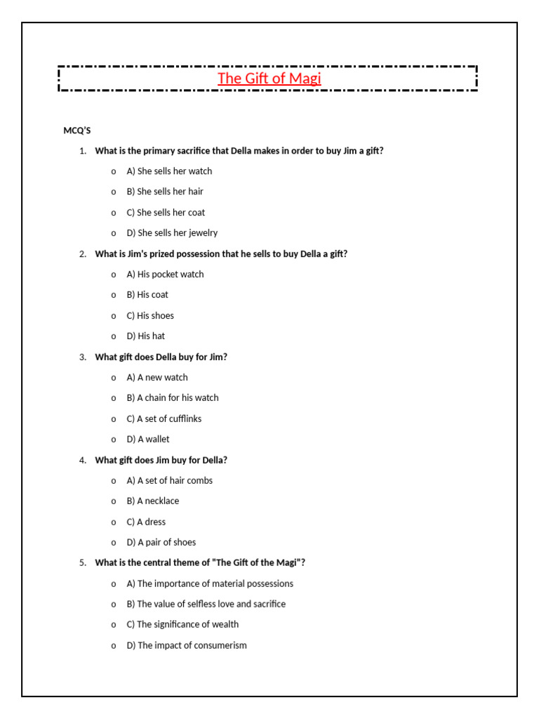 Short Story Questions | PDF