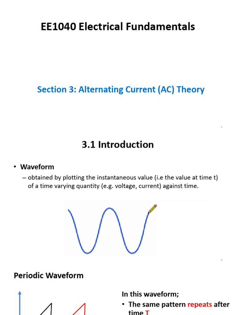 Alternating Current Ac Theory 1 Pdf Amplitude Root Mean Square