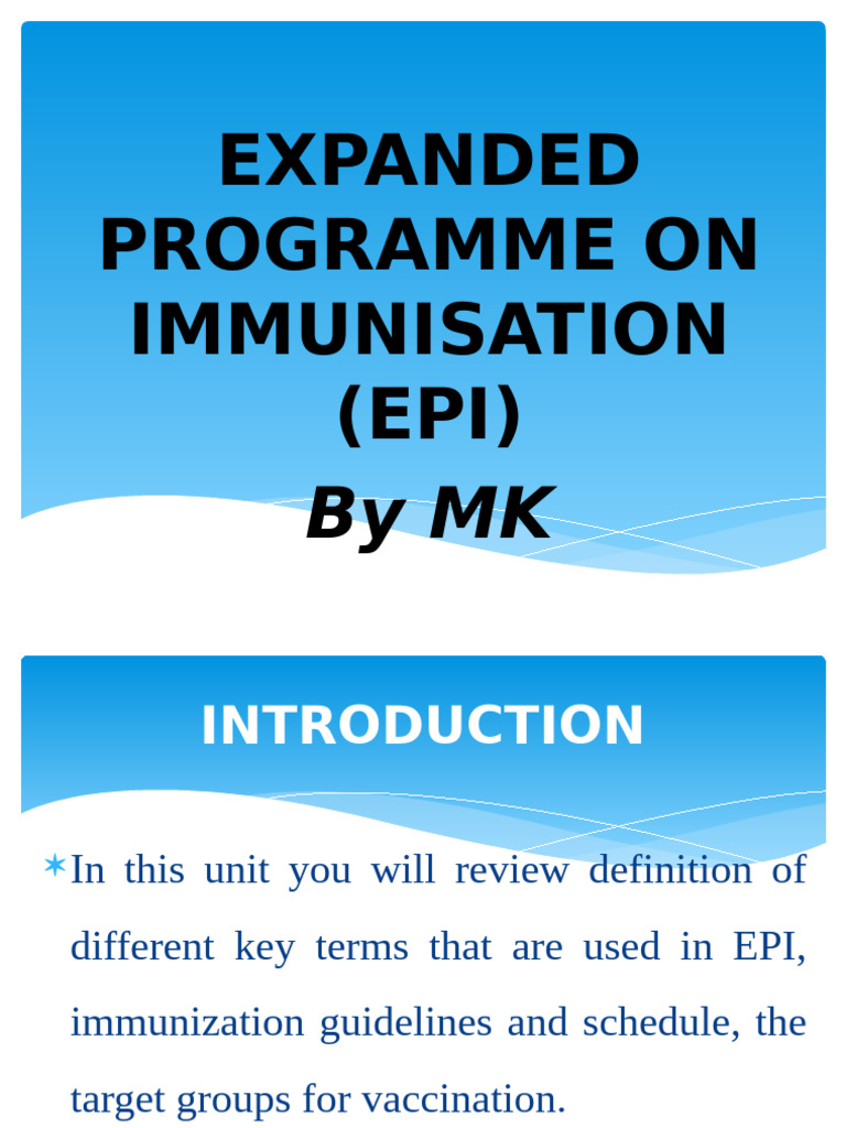 Expanded Programme On Immunisation (Epi) - 1 | PDF | Vaccines ...