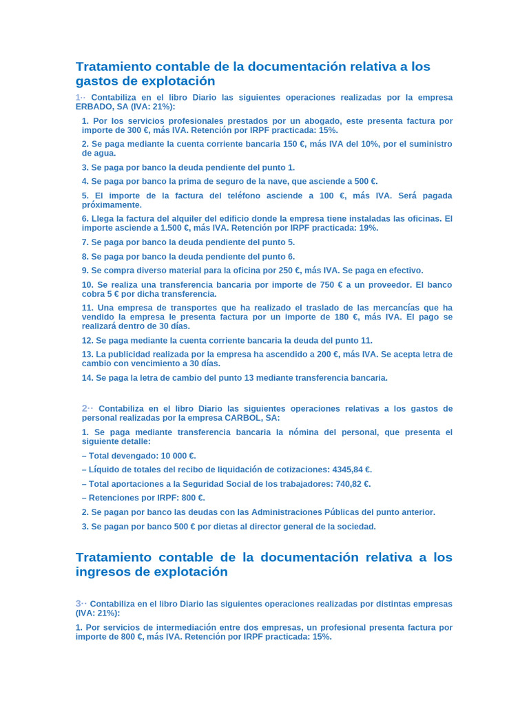 Tratamiento Contable de La Documentaci - N Relativa A Los Gastos de Explotaci - N | PDF | Bancos ...