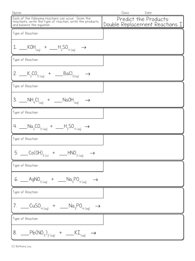 18 Predict Products - Double Rep 1 | PDF | Chemical Reactions | Chemistry