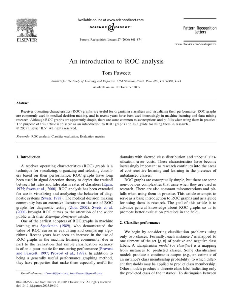 Roc Intro | PDF | Receiver Operating Characteristic | Sensitivity And Specificity