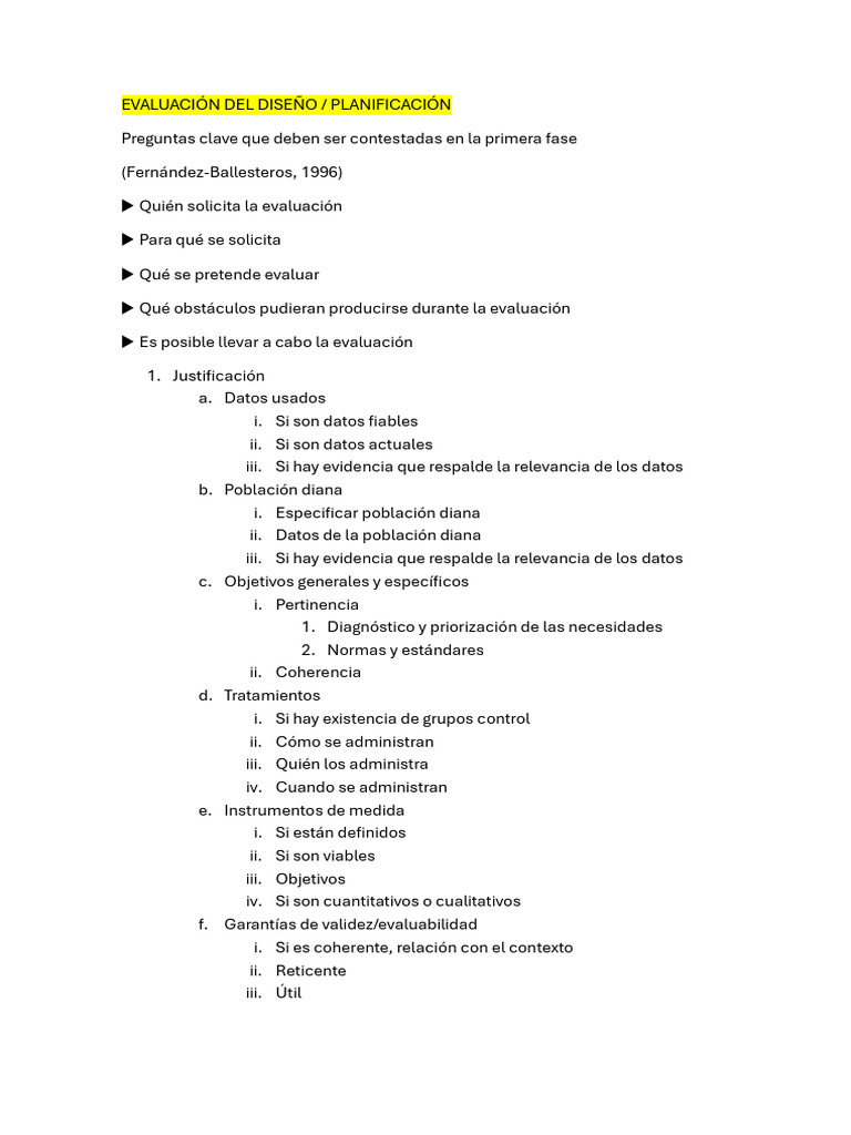Eval - Programas ESQUEMA | PDF | Evaluación | Cuestionario