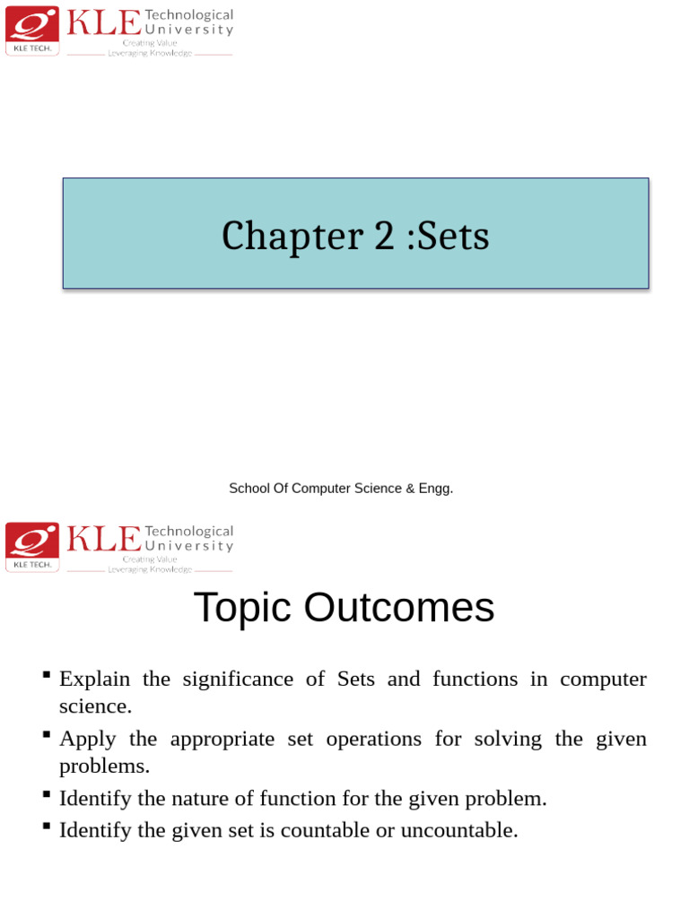 Chapter 2:sets: School of Computer Science & Engg | PDF | Set (Mathematics) | Function (Mathematics)