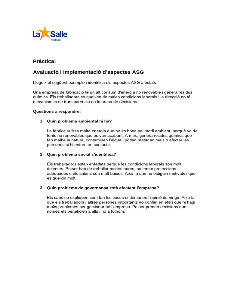Pràctica Sobre Criteris ASG | PDF