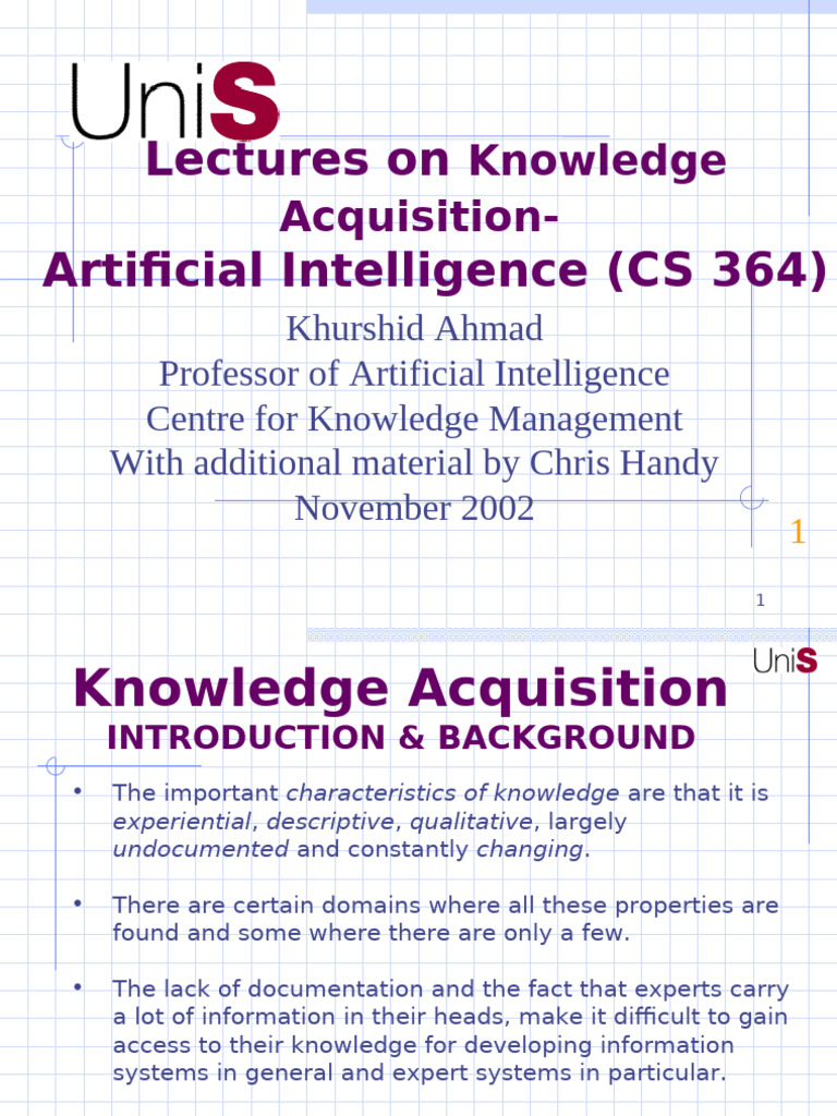 KnowledgeAcquisition_Nov2001 | PDF | Ontology (Information Science) | Knowledge
