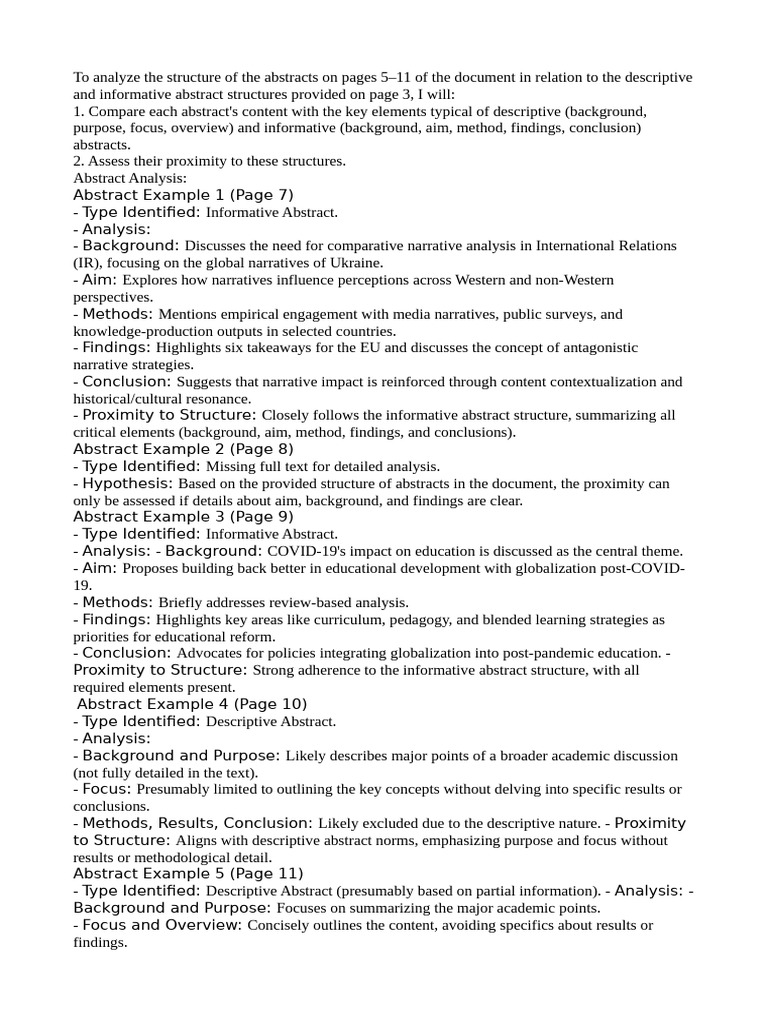 The Structure of The Abstracts | PDF | Abstract (Summary) | Cognition