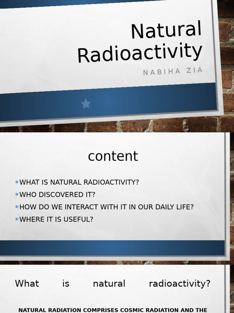 Natural Radioactivity | PDF