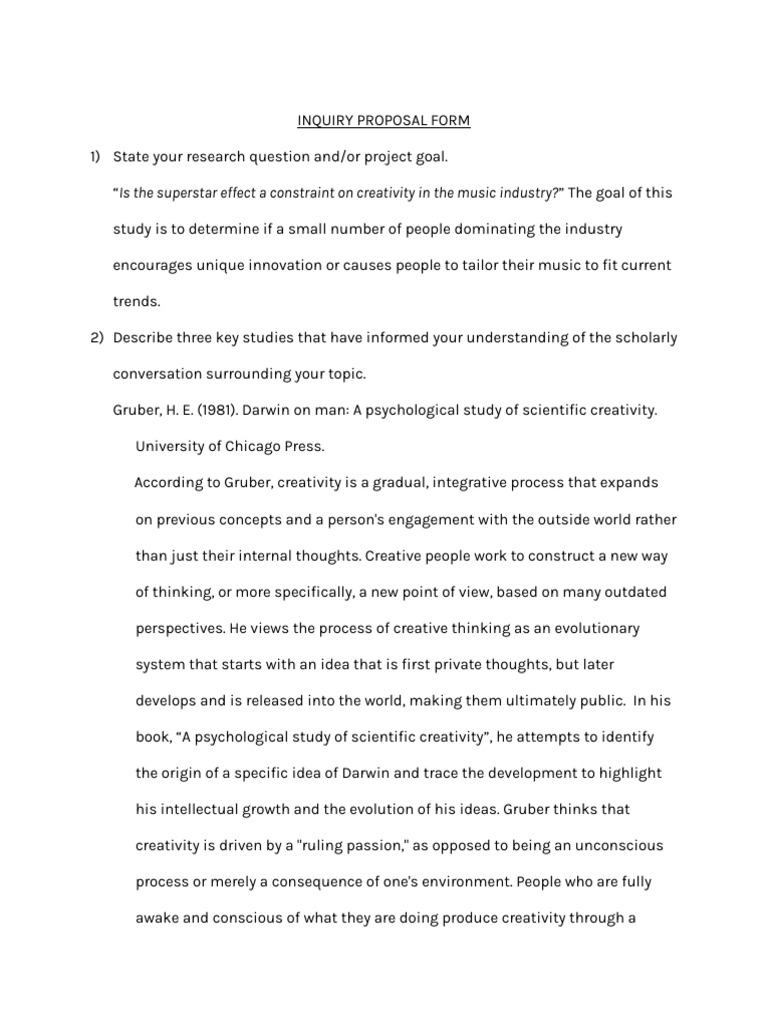 Abena Siaw - College Board Inquiry Proposal Form | PDF | Creativity ...