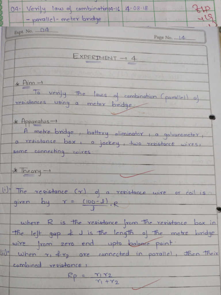 Physics Experiment 4 | PDF