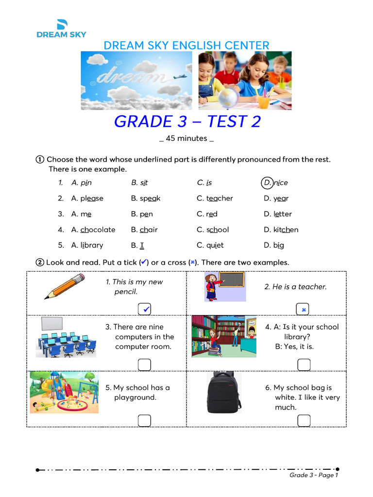 Grade 3 - Test Practice 2 | PDF