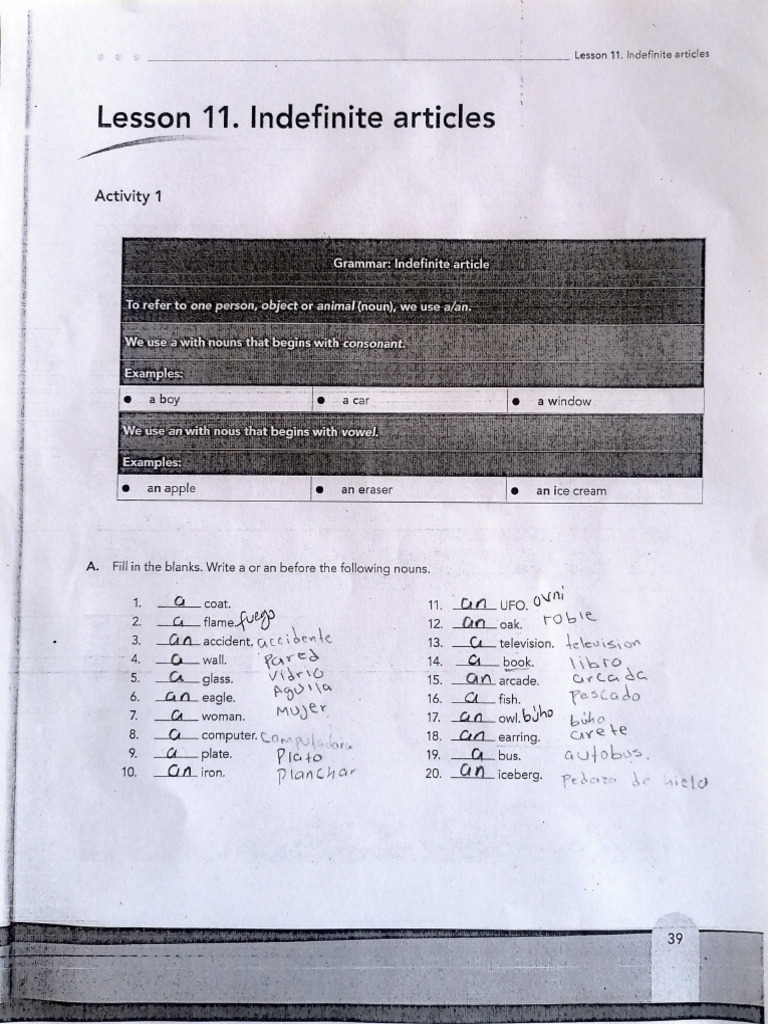 Indefinite Articles: A/An Usage Guide | PDF