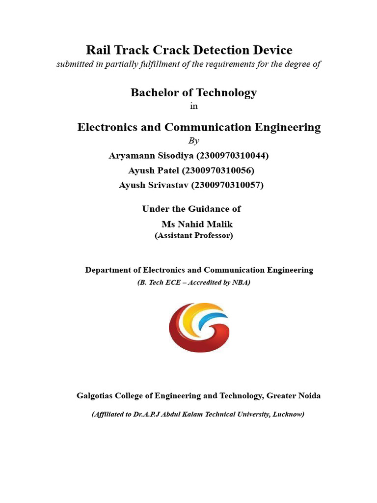 Rail Crack Track Detection Device 2.0 | PDF | Electric Motor | Rail ...