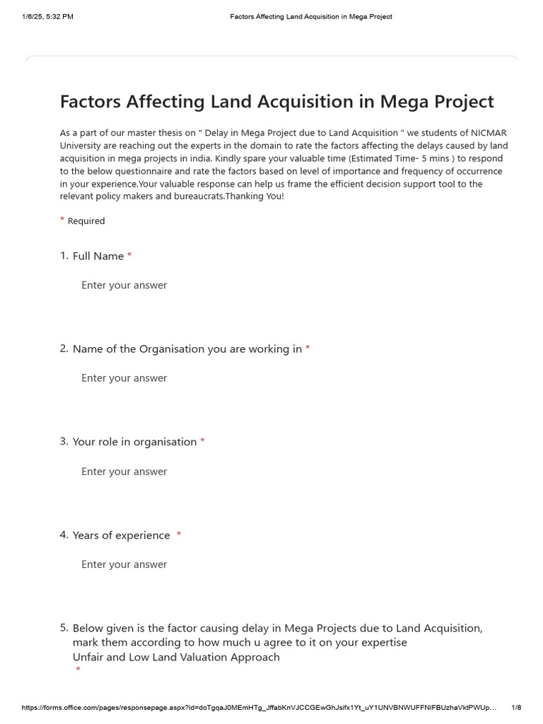 Factors Affecting Land Acquisition in Mega Project | PDF | Non Governmental Organization | Economies