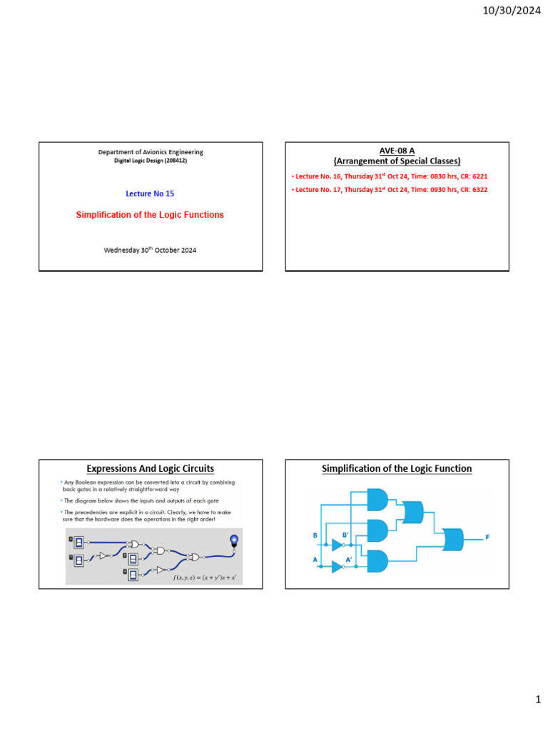 DLD Lecture No. 15 | PDF