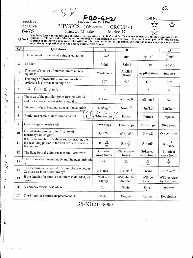 Physics 11 FBD (G1+G2) 21 | PDF