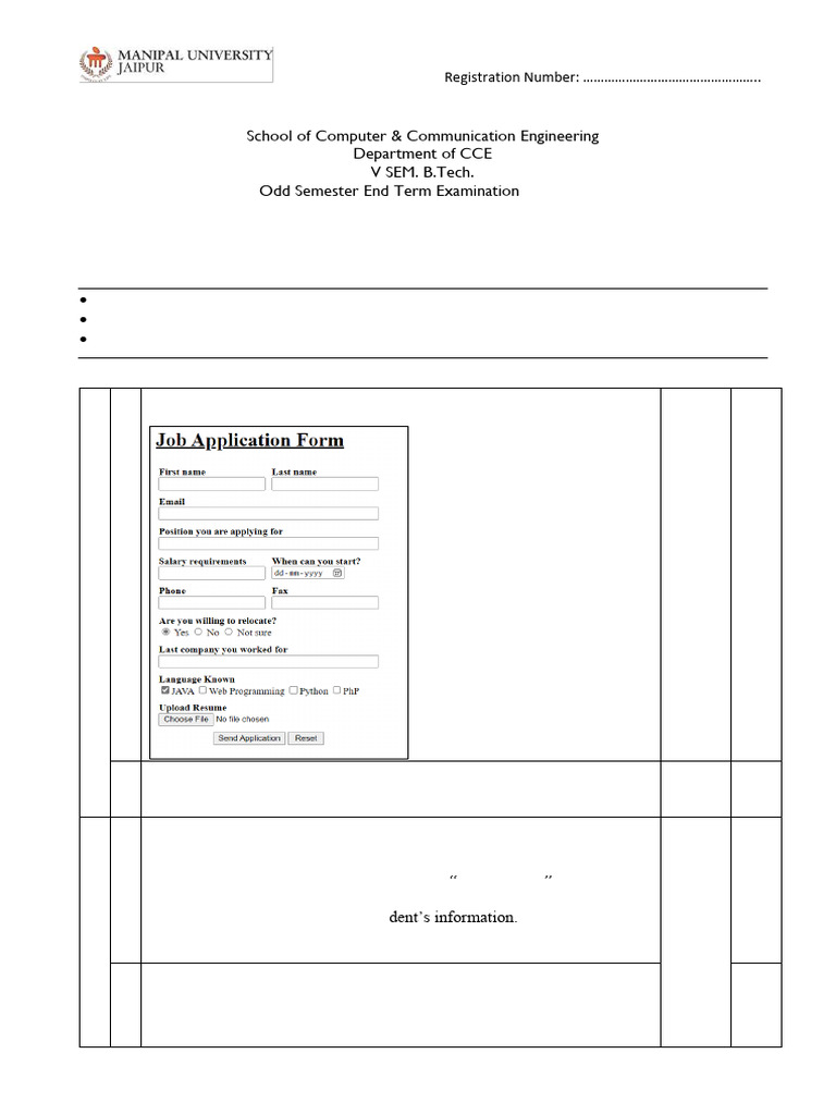 Last Year Question Paper WP | PDF | Php | Software Engineering