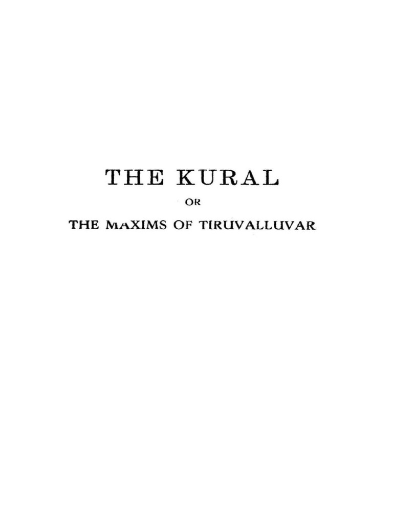 TVA BOK 0000662 the Kural or the Maxims of Tiruvalluvar | PDF