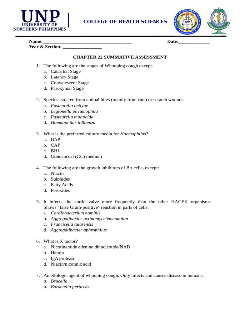 Chapter 22 Summative Assessment | PDF | Diseases And Disorders | Immunology