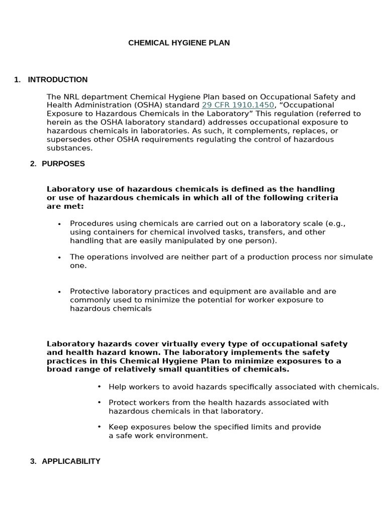 Chemical Safety plan | PDF | Chlorine | Laboratories