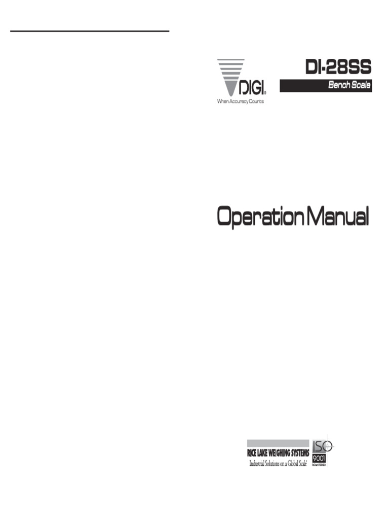 DI-28SS Indicator Warranty and Manual | PDF | Calibration ...