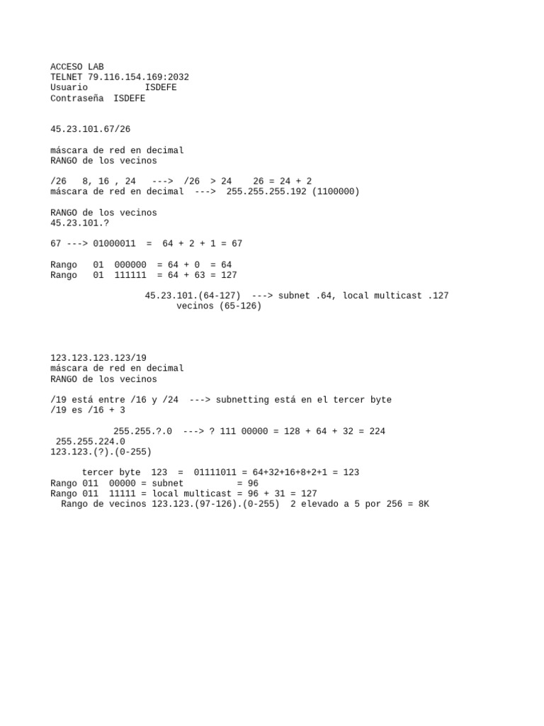 Configuración de Subredes y Rango IP | PDF