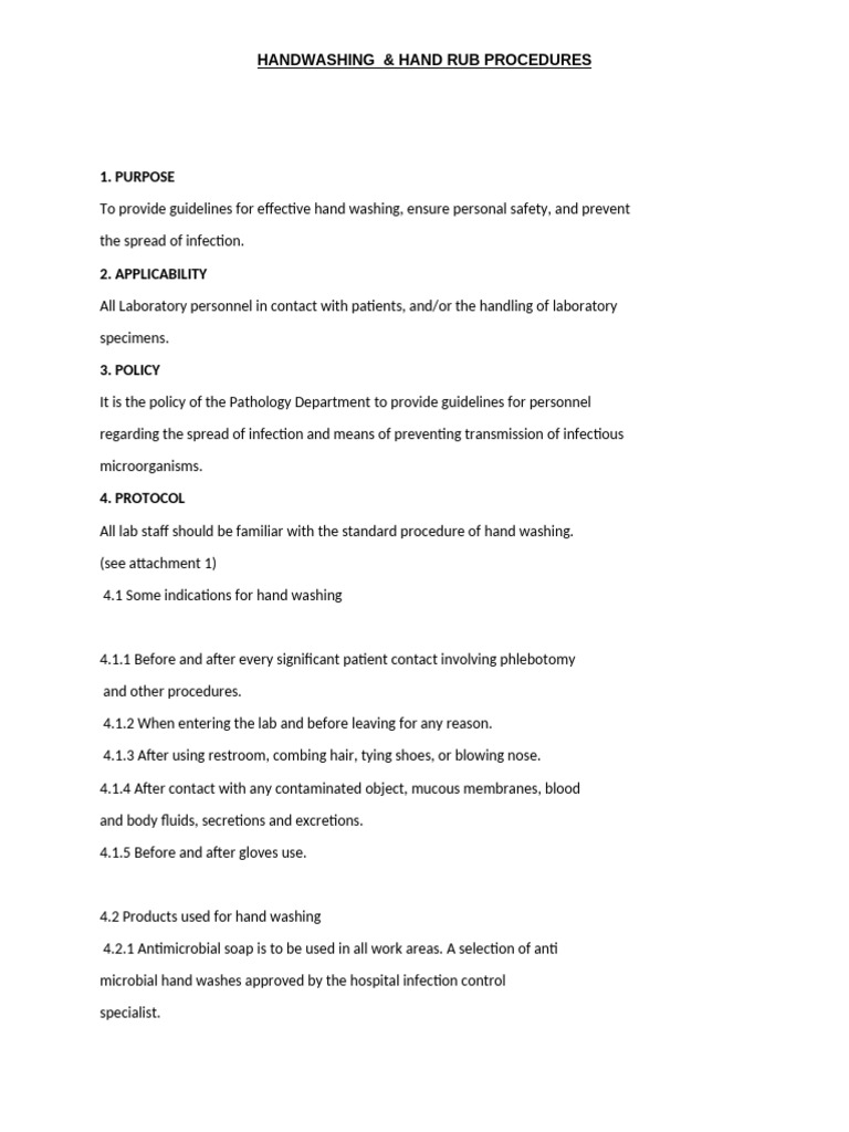 Lab Hand Hygiene Guidelines | PDF | Hand Washing | Health Sciences