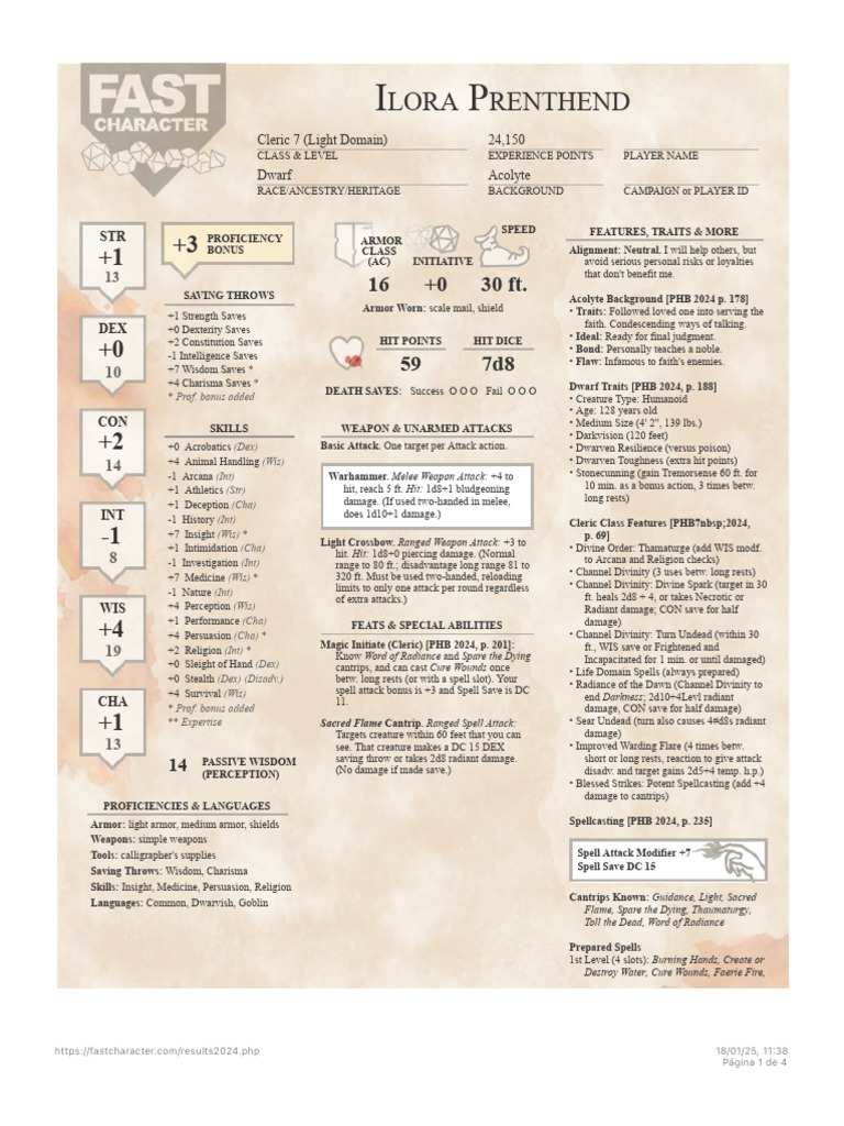 D&D 5E Cleric Character Sheet | PDF | Dungeons & Dragons | Wizards Of ...