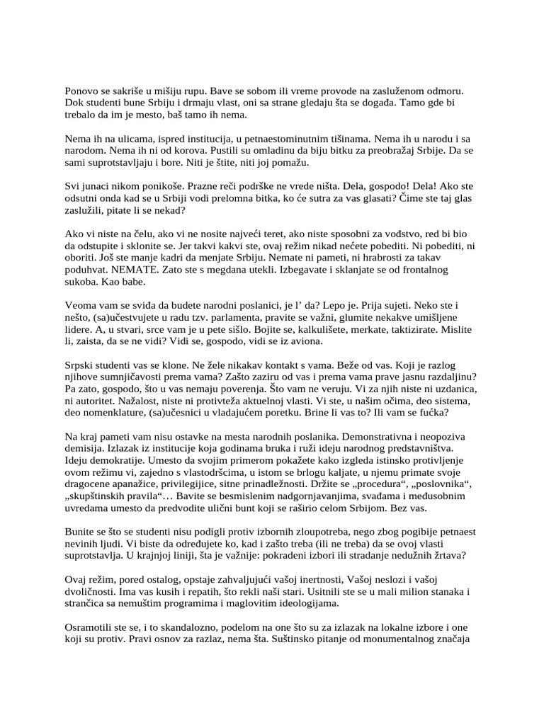 Uja, Opozicijo, Gde Si | PDF