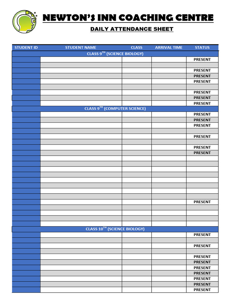 Daily Attendance Record for Students | PDF