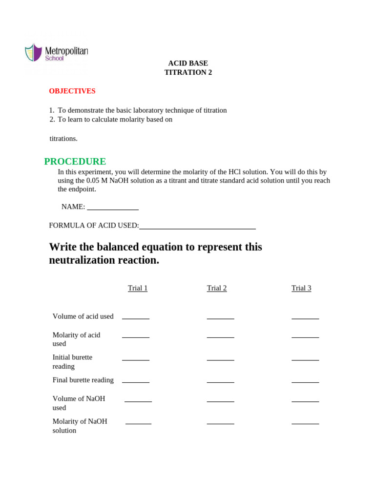 Acid Base Titration 2 | PDF