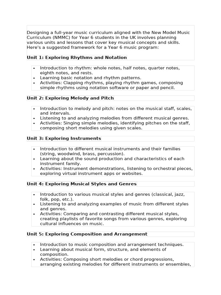 year 6 music summer 1 | PDF | Musical Compositions | Educational Assessment