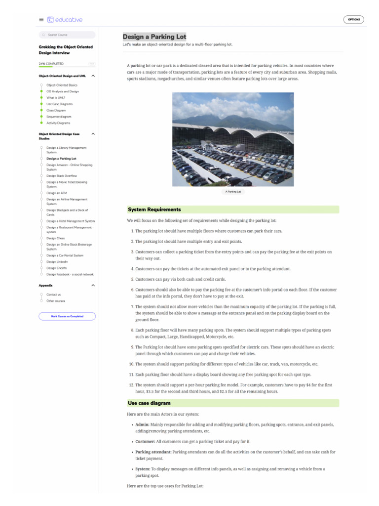 Design A Parking Lot | PDF