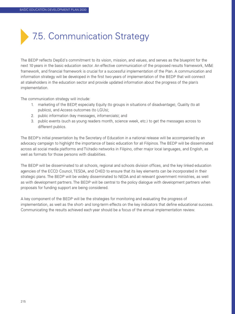 Deped Order - s2022 - 024 Adoption of The B E D Plan 2030 Sy Overall-Pages-82 | PDF | Budget ...