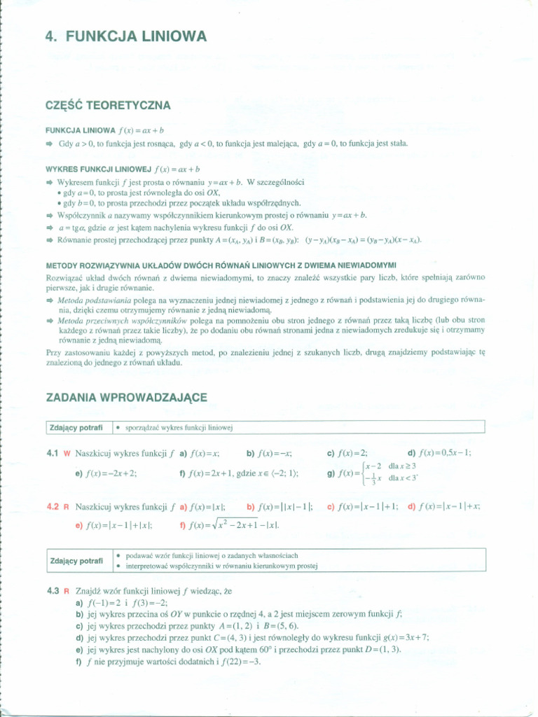 Kiełbasa CZ1 R4 Funkcja Liniowa | PDF