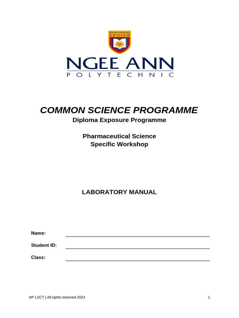 Pharm Diploma Expsore Program Workshop Manual - 2024 | PDF | Emulsion ...