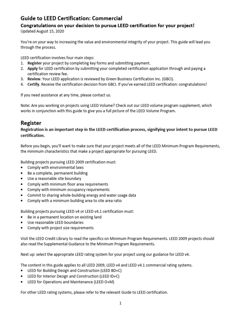 BDC03 Guide To LEED Certification Commercial | PDF