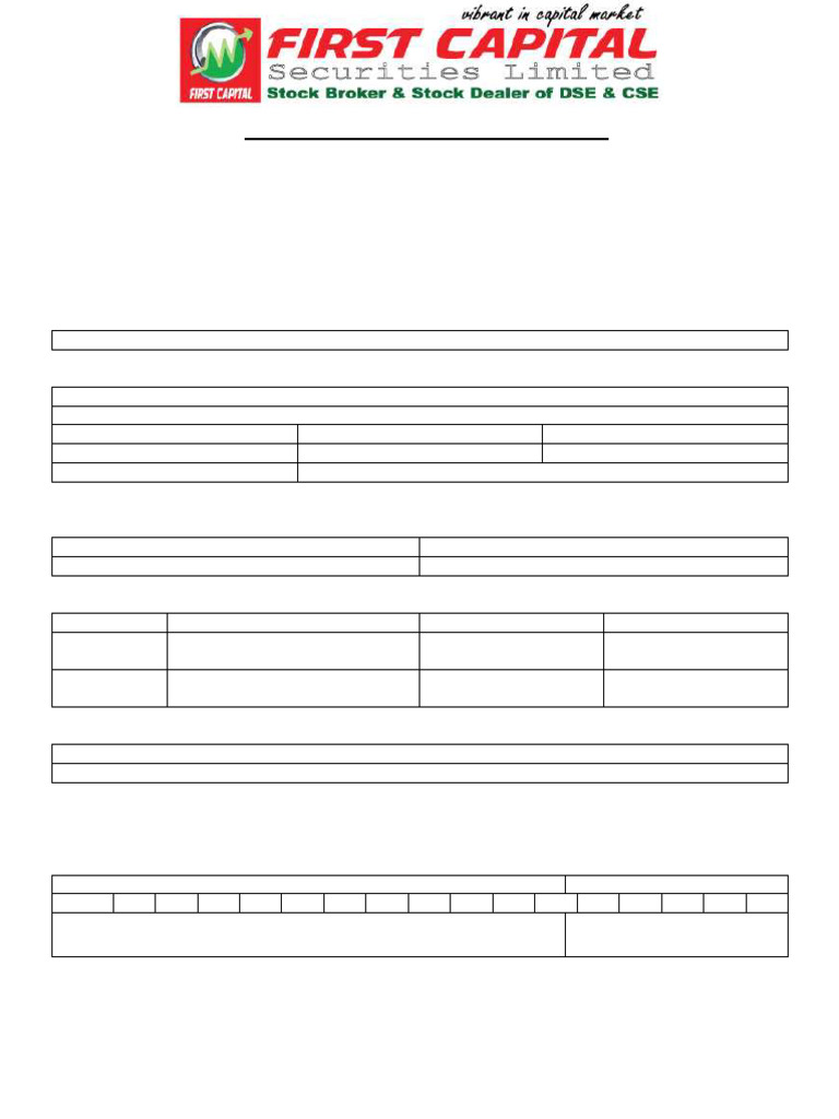 BO Account Modification Request Form | PDF