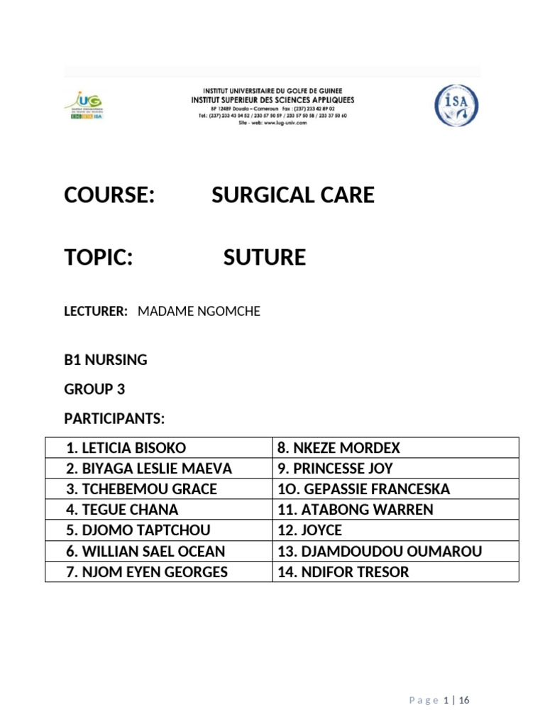 SUTURE_1[1] | PDF | Surgical Suture | Wound