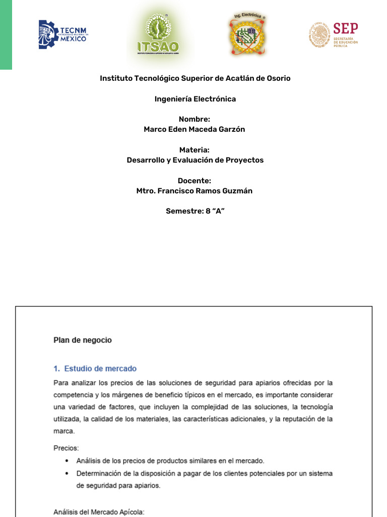 Plan de Negocio - Marco Eden - Maceda Garzón | PDF | Apicultura | Colmena