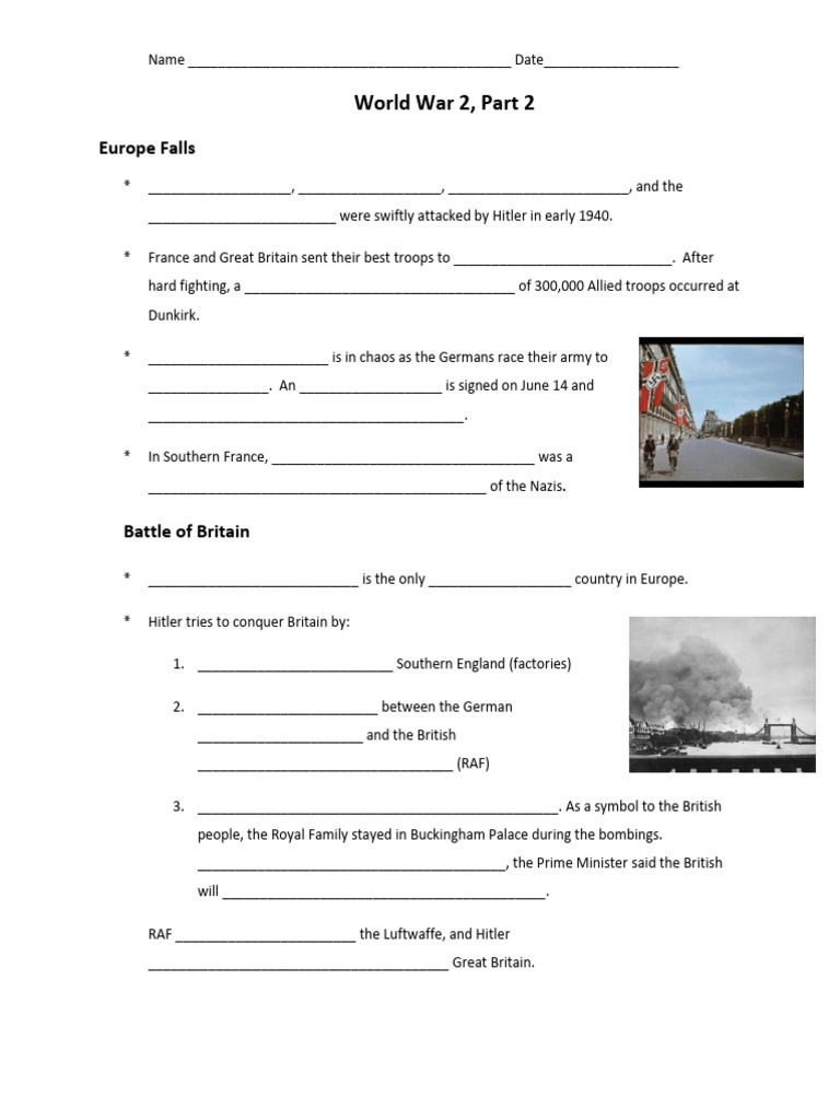 World War 2: Key Events in Europe and Africa | PDF | World War II ...