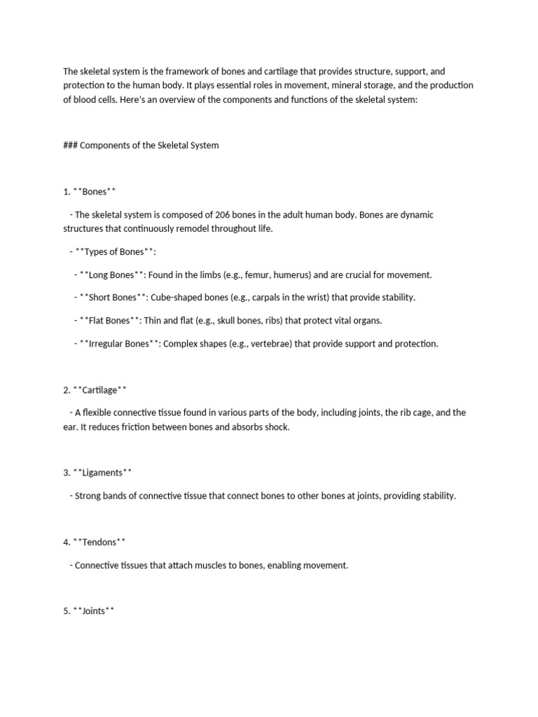 The skeletal sy | PDF | Bone | Skeleton