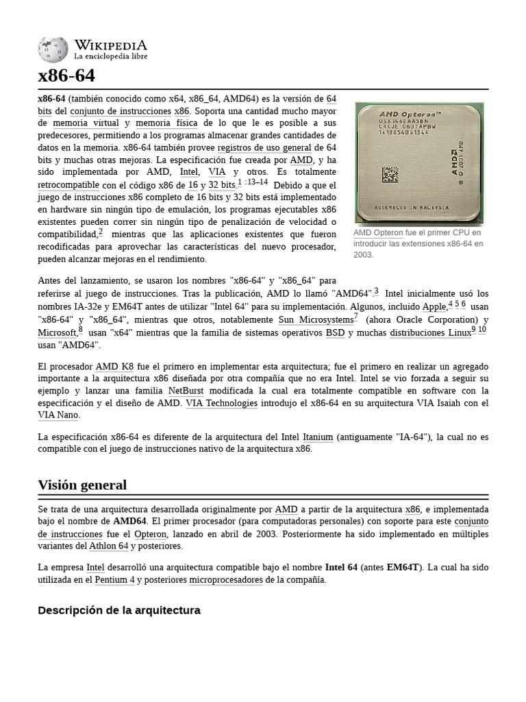 Visión General: Descripción de La Arquitectura | PDF | Arquitectura X86 | Arquitectura de ...